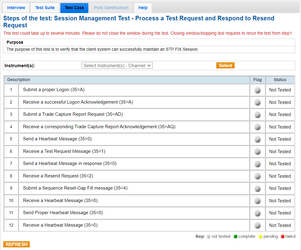 Process a Test Request and Respond to Resend Request