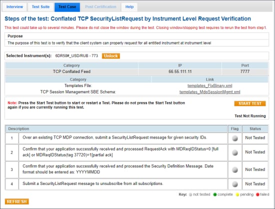 Conflated TCP SecurityListRequest by Instrument Level Request Verification